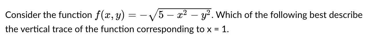 Solved by an EXPERT Consider the function f(x,y)=-\sqrt(5-x^(2)-y^(2)). | Chegg.com