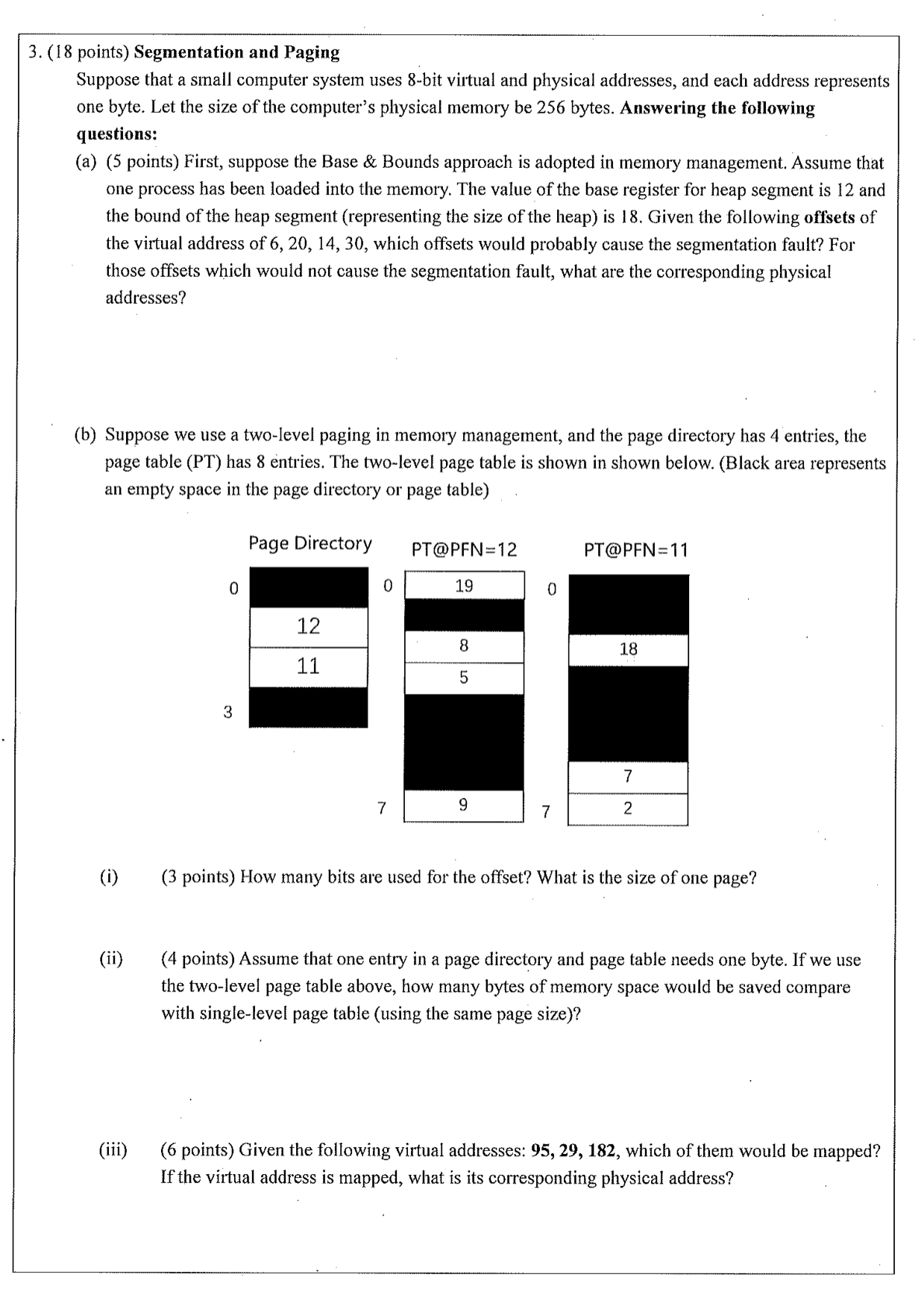 Solved (18 ﻿points) ﻿Segmentation and PagingSuppose that a | Chegg.com