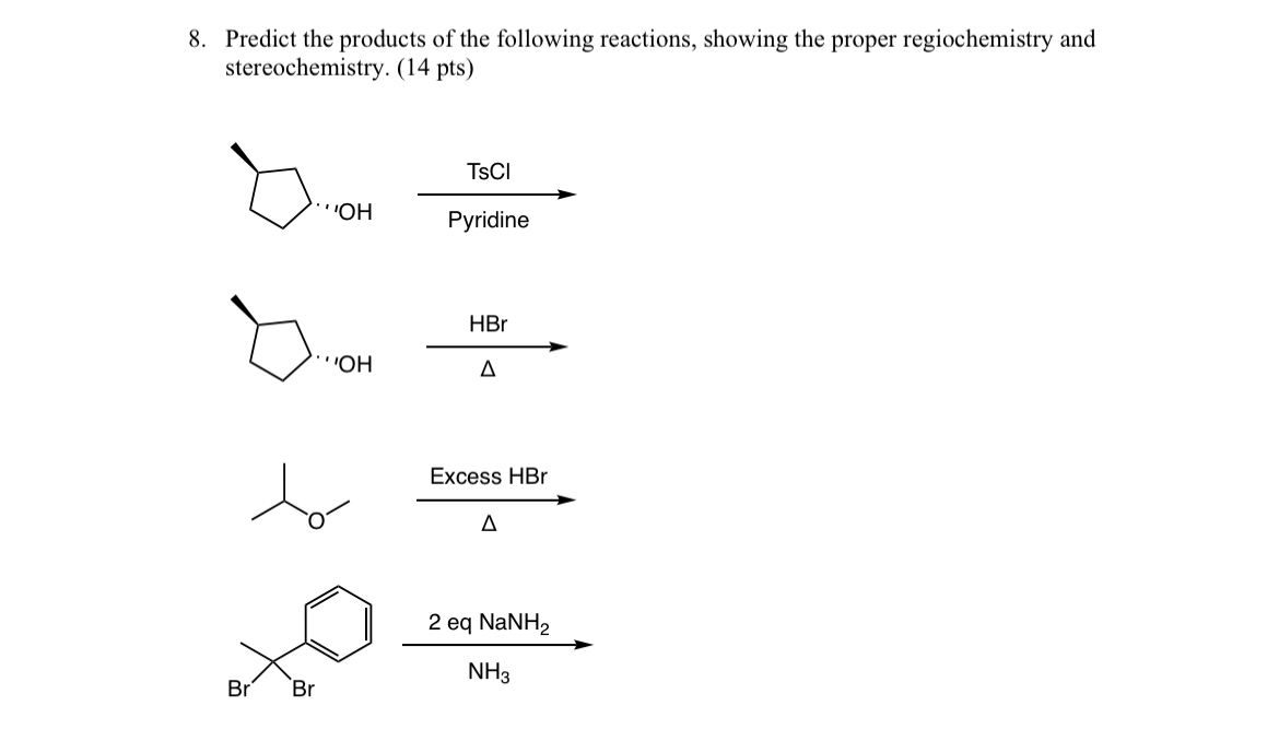 Solved Predict the products of the following reactions, | Chegg.com