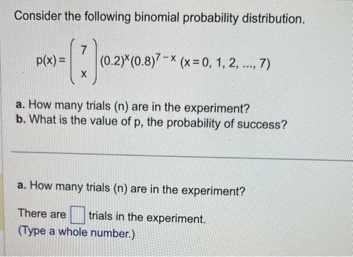 Solved Consider the following binomial probability | Chegg.com