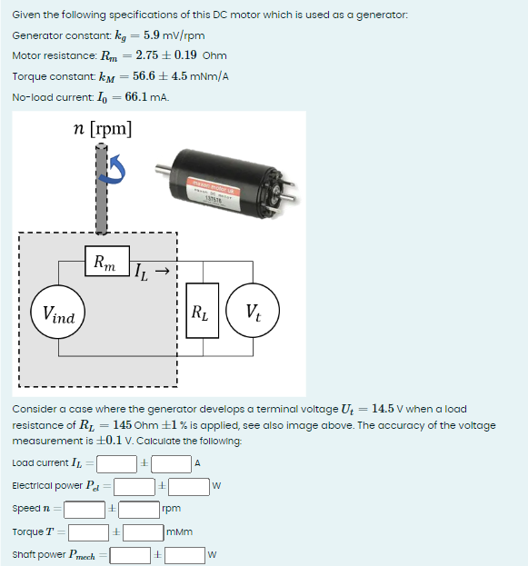 Solved Given the following specifications of this DC motor | Chegg.com