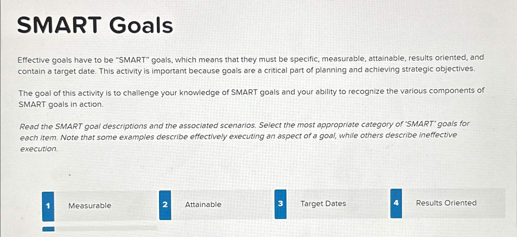 Solved SMART GoalsEffective goals have to be "SMART" goals, | Chegg.com