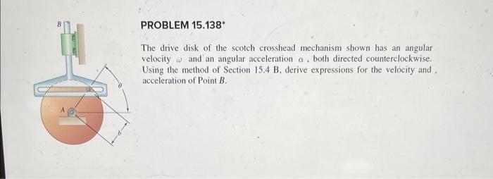 Solved The drive disk of the scotch crosshead mechanism | Chegg.com