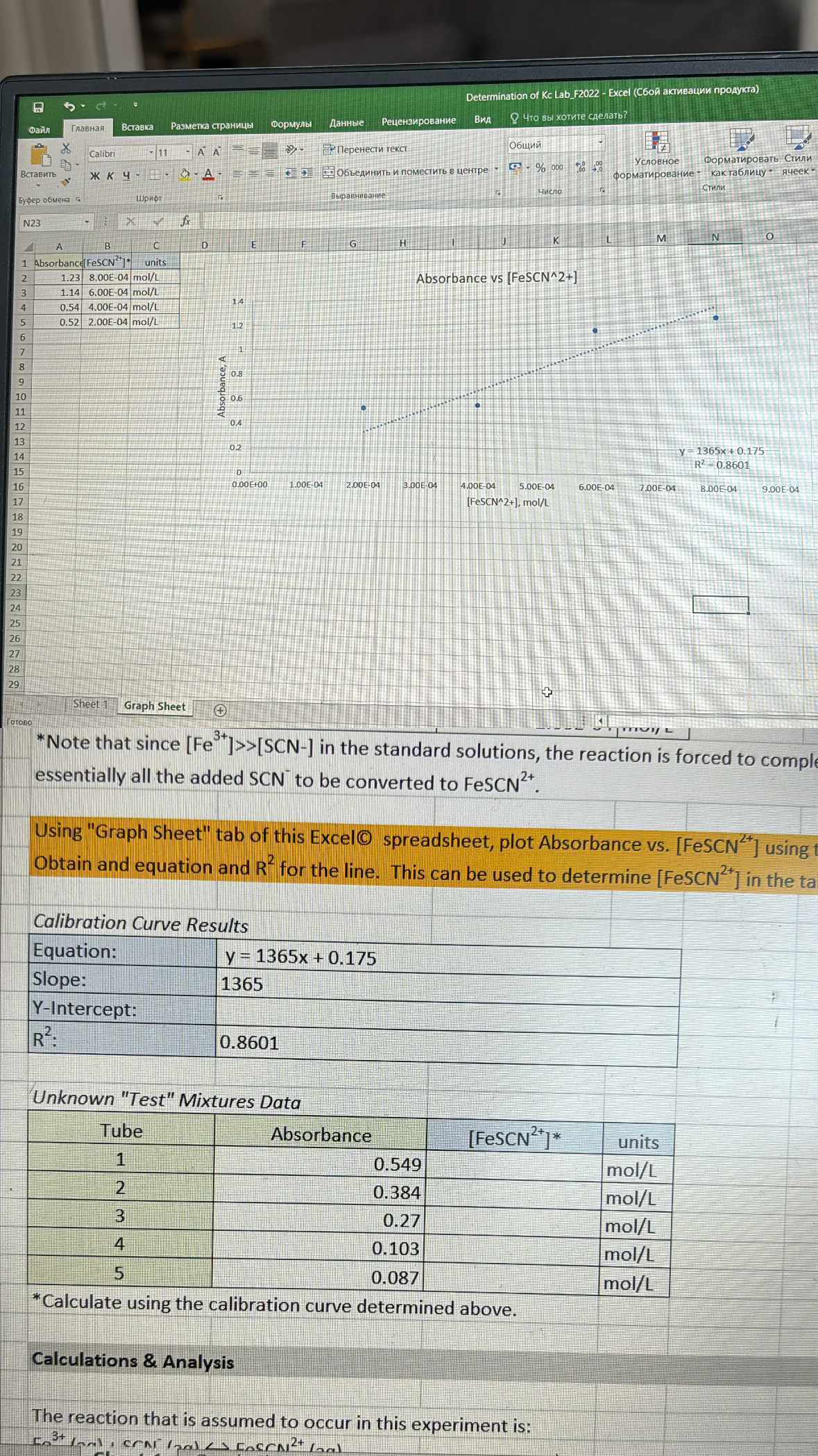 Solved *Note that since [Fe3+]≫[SCN-] ﻿in the standard | Chegg.com
