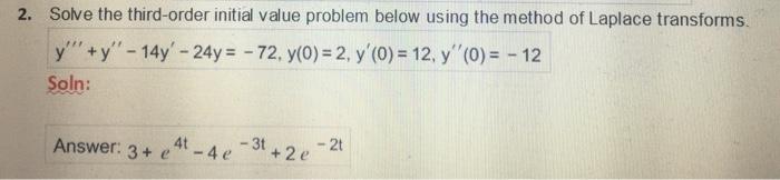 Solved 2. Solve the third-order initial value problem below | Chegg.com