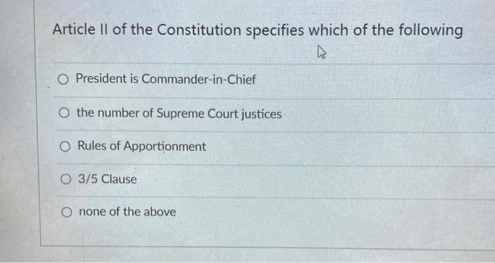 Question 1 Article I of the Constitution gives the | Chegg.com