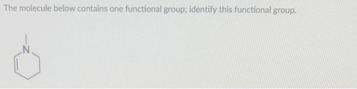 Solved The molecule below contains one functional group; | Chegg.com