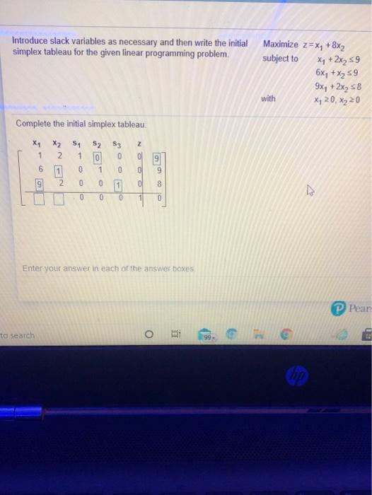 Solved Introduce slack variables as necessary and then write | Chegg.com