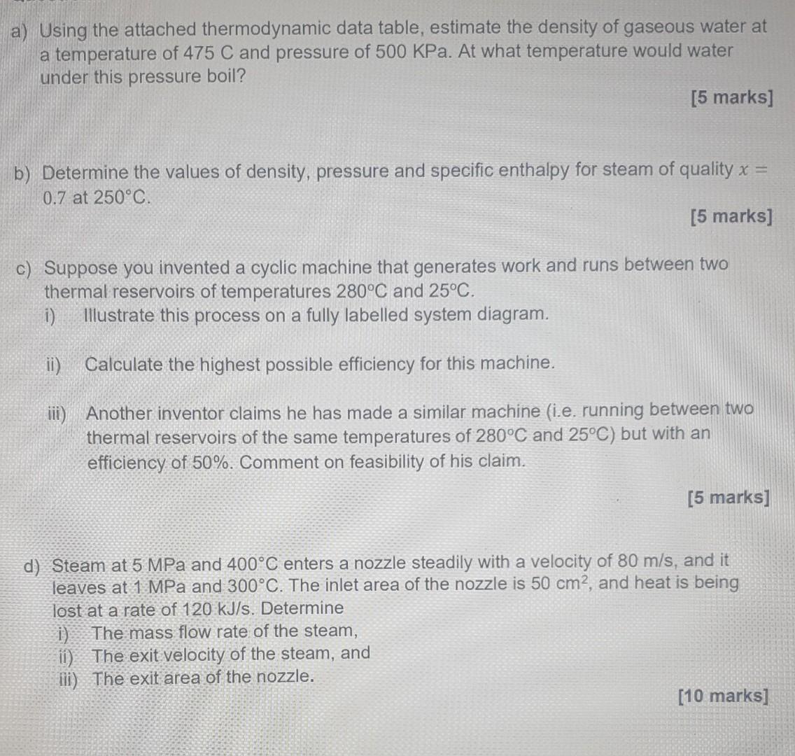 Solved a) Using the attached thermodynamic data table, | Chegg.com