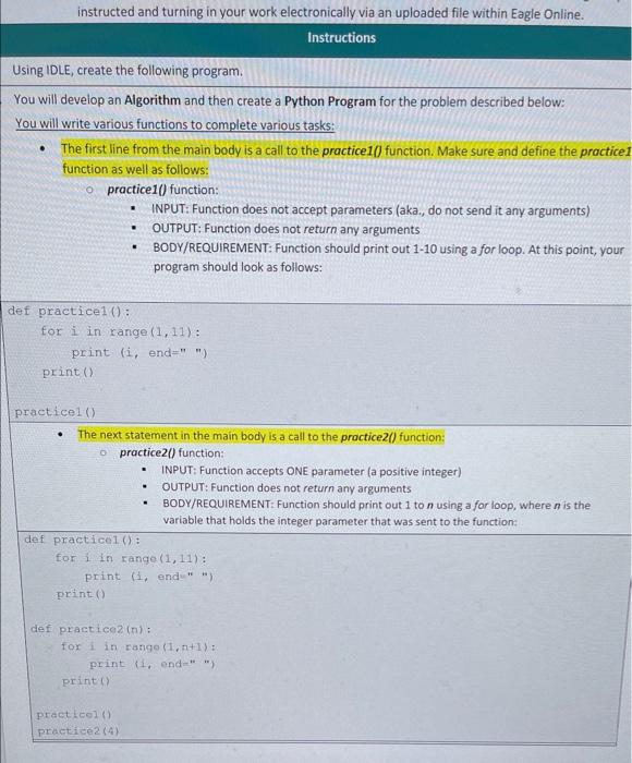 Solved instructed and turning in your work electronically | Chegg.com
