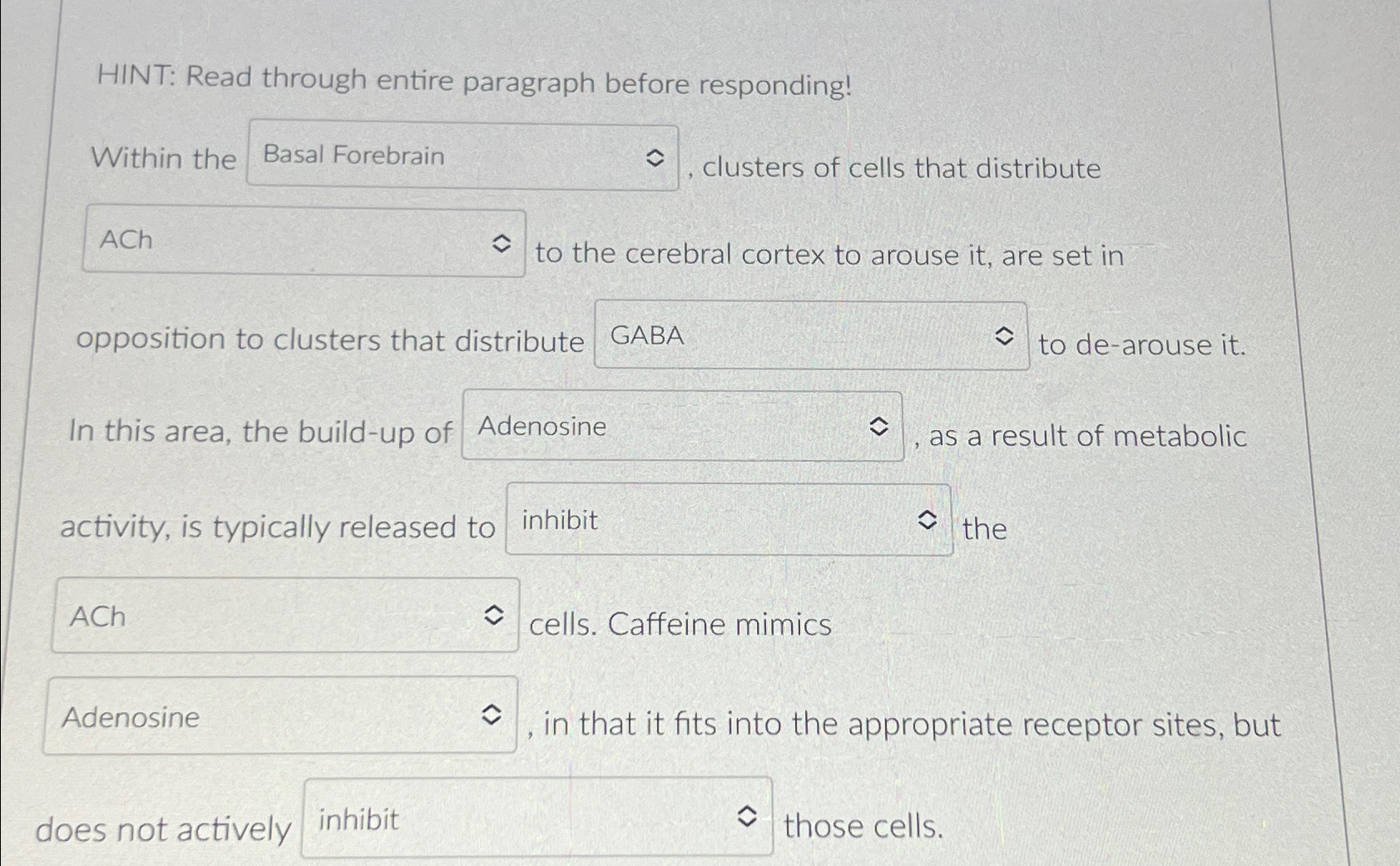 Solved HINT: Read through entire paragraph before | Chegg.com