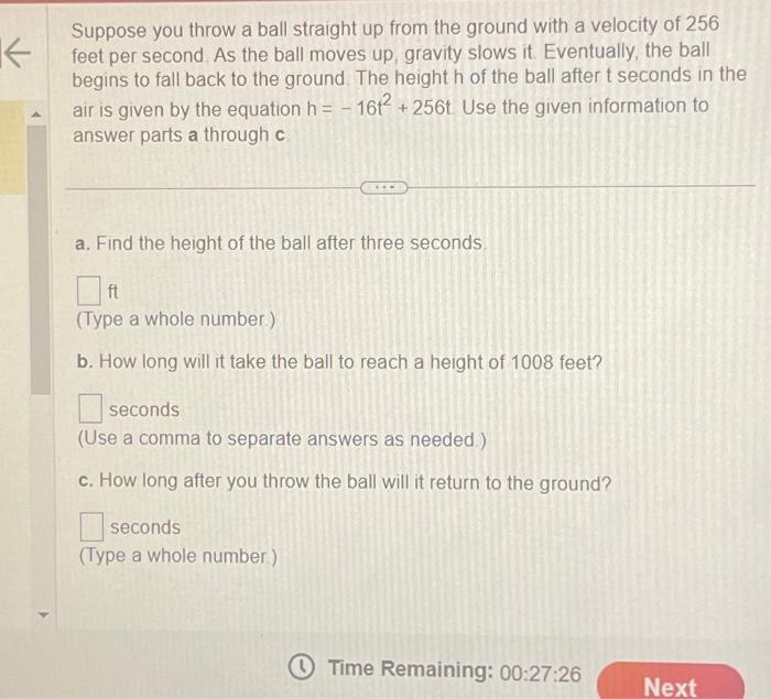 Solved K Suppose you throw a ball straight up from the | Chegg.com