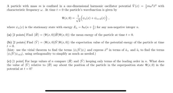 Solved A particle with mass m is confined in a | Chegg.com