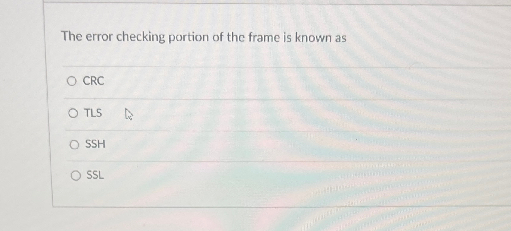 Solved The error checking portion of the frame is known | Chegg.com