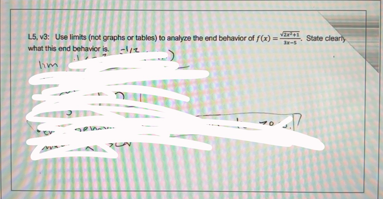 Solved L5, ﻿v3: Use limits (not graphs or tables) ﻿to | Chegg.com