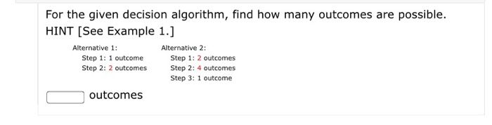 Solved For the given decision algorithm, find how many | Chegg.com