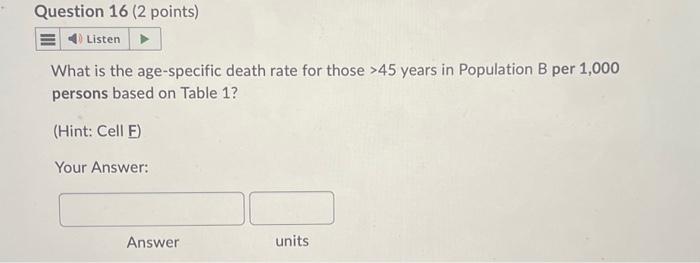 Solved Step 2: Calculate Age-specific Mortality In the table | Chegg.com