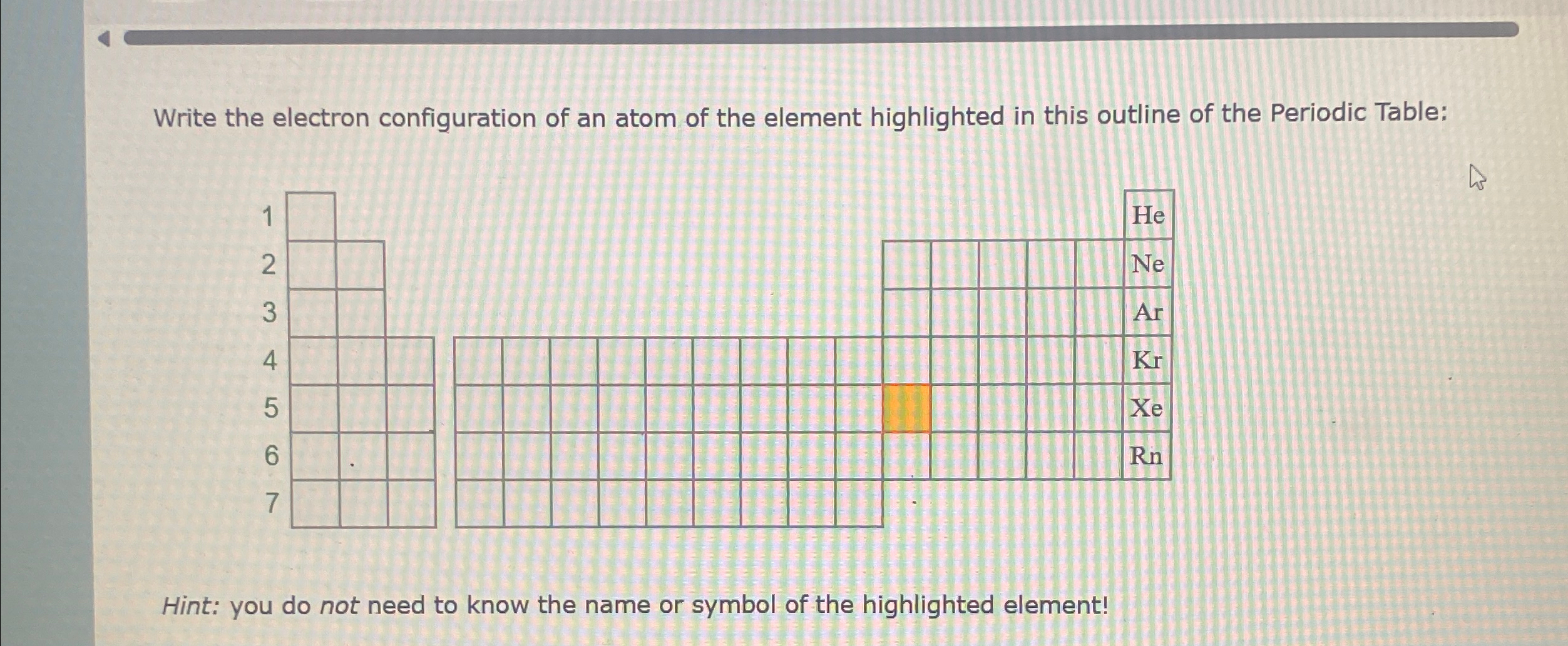 Solved Write the electron configuration of an atom of the | Chegg.com