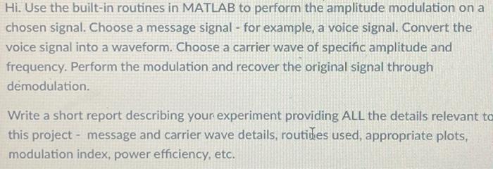 Solved Hi. Use the built-in routines in MATLAB to perform | Chegg.com