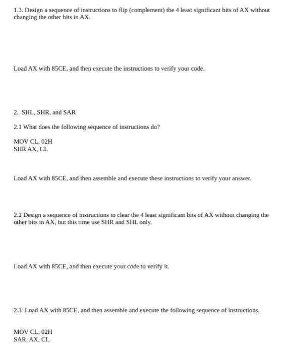 Solved CMPE 3437/ELEE 3435 Lab 09: Logic Instructions A. | Chegg.com