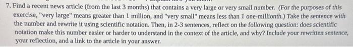 Solved 7. Find a recent news article (from the last 3 | Chegg.com