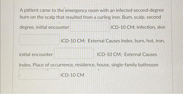 Solved A patient came to the emergency room with an infected | Chegg.com