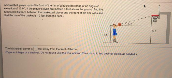 Solved A basketball player spots the front of the rim of a | Chegg.com