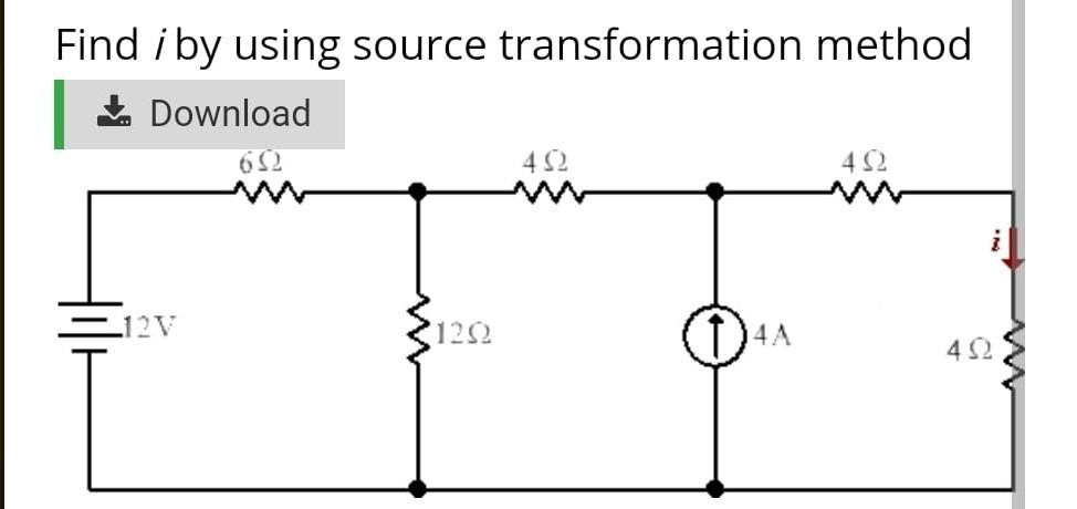 Solved Find I By Using Source Transformation Method