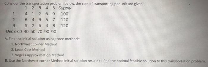 Solved NP Consider the transportation problem below, the | Chegg.com