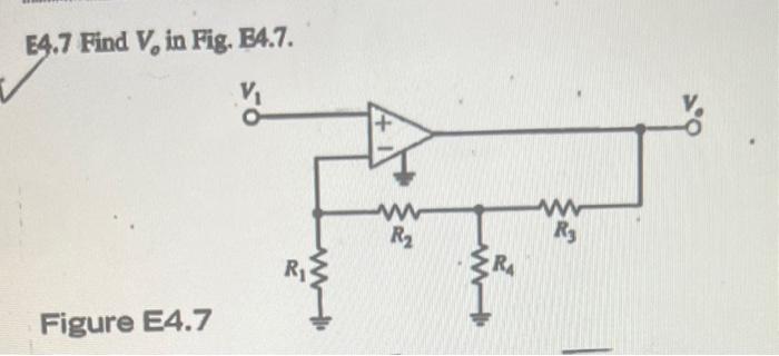 Solved E4.7 Find V0 in Fig. B4.7. Figure E4.7 | Chegg.com