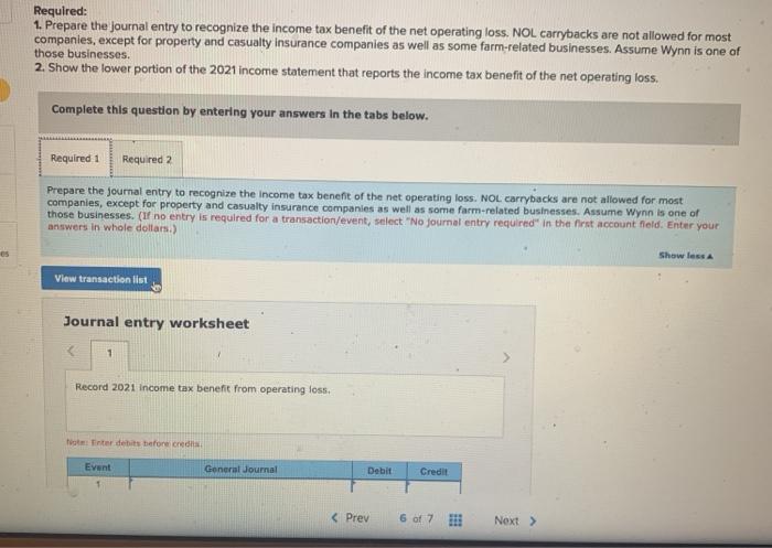 Solved Exercise 16-23 (Algo) Net operating loss carryforward | Chegg.com
