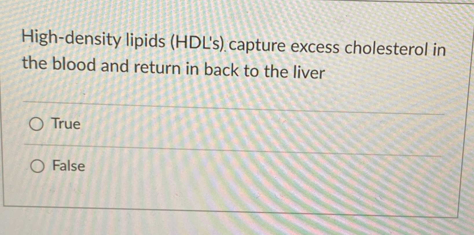 Solved High-density lipids (HDL's). ﻿capture excess | Chegg.com