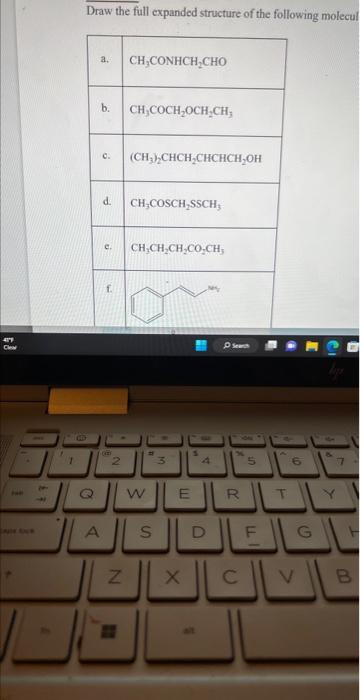 Solved Draw the full expanded structure of the following | Chegg.com