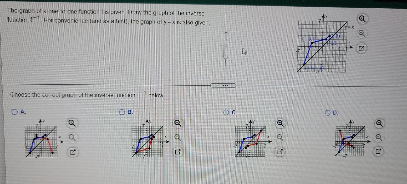 Solved The graph of a one-to-one function f is given. Draw | Chegg.com