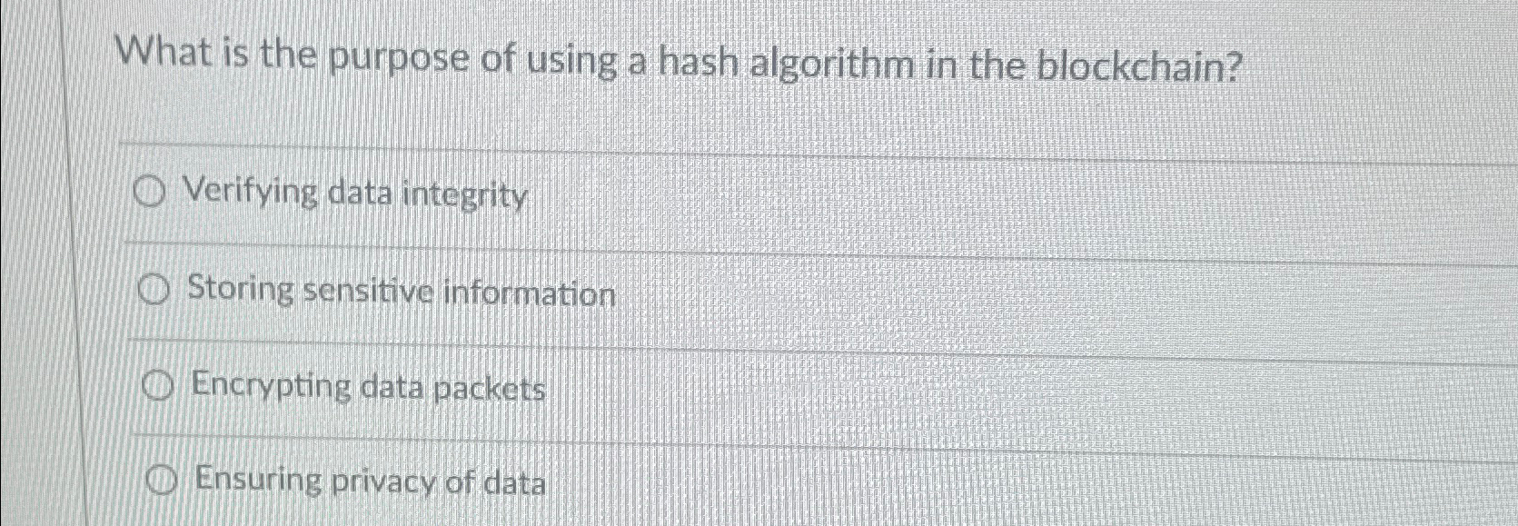 Solved What Is The Purpose Of Using A Hash Algorithm In The 