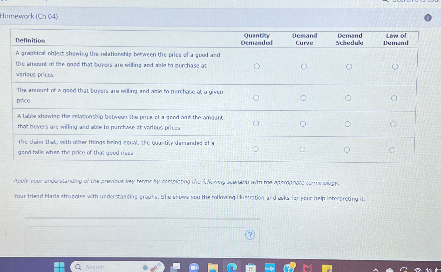 Solved Homework (Ch 04)DefinitionA graphical object showing | Chegg.com