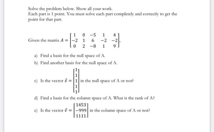 Solved Solve The Problem Below Show All Your Work Each Chegg