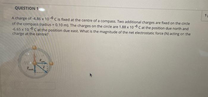Solved A charge of −4.86×10−6C is fixed at the centre of a | Chegg.com