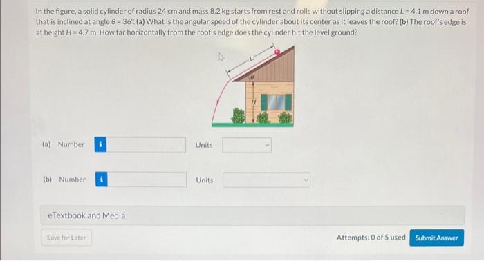 Solved In the figure, a solid cylinder of radius 24 cm and | Chegg.com