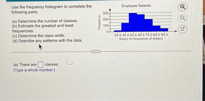 Solved Employee Salaries Use the frequency histogram to | Chegg.com