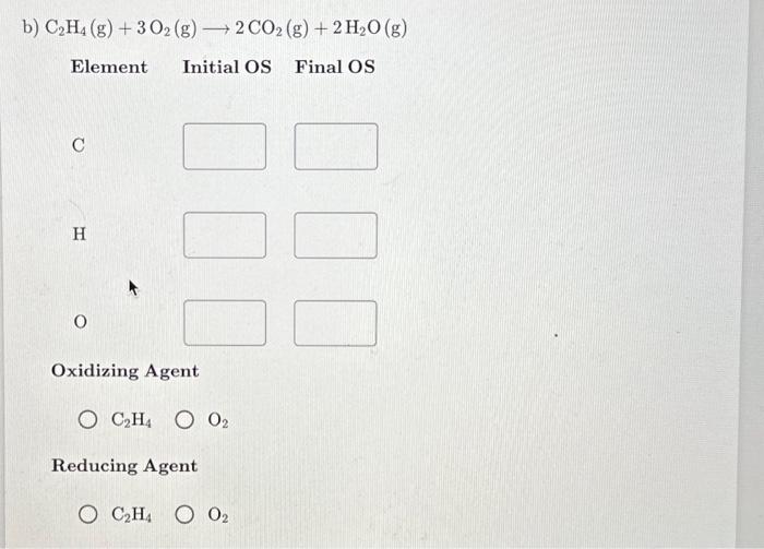 Solved for each of the reactions below, determine the | Chegg.com