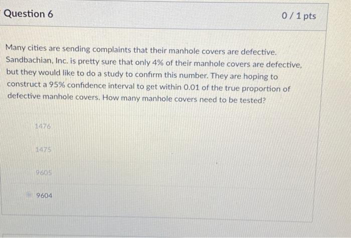Solved Many cities are sending complaints that their manhole | Chegg.com