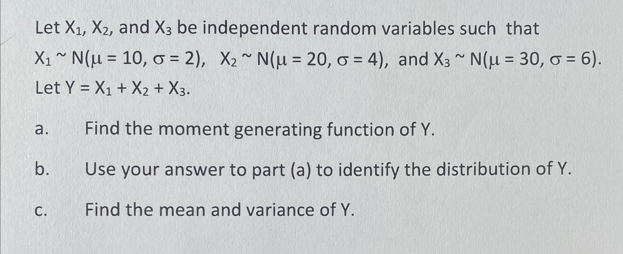 Solved Let x1,x2, ﻿and x3 ﻿be independent random variables | Chegg.com