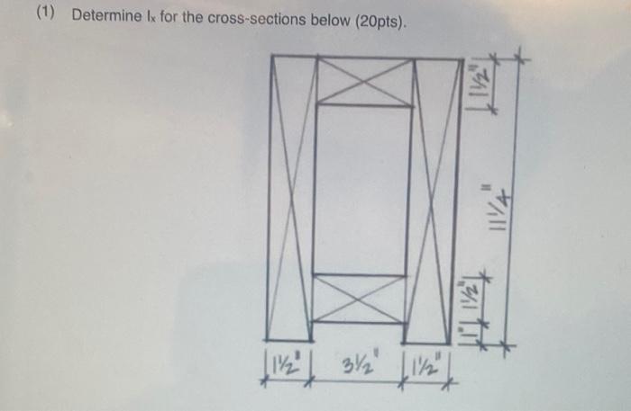 Solved (1) Determine Ix for the cross-sections below | Chegg.com