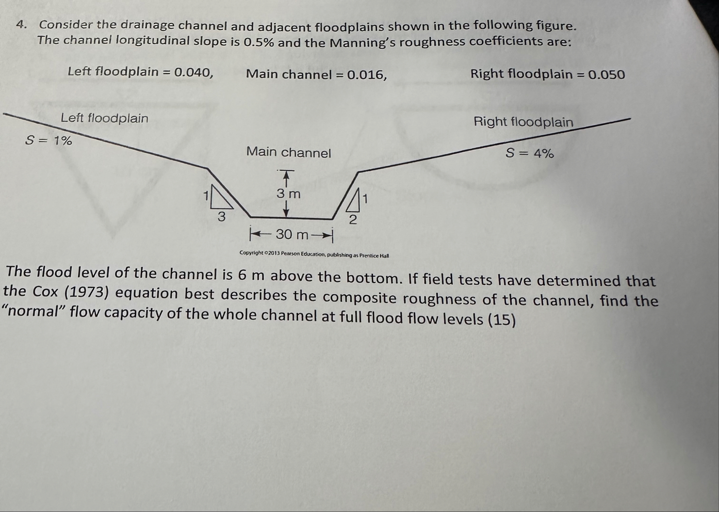 Solved Consider the drainage channel and adjacent | Chegg.com