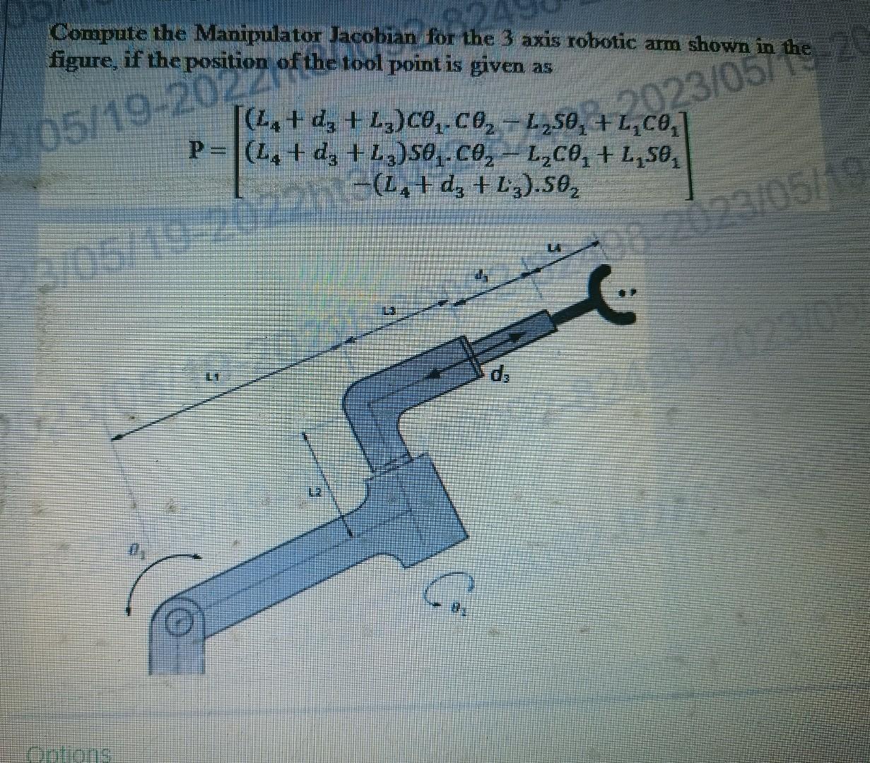 Solved Comprate the Manipulator Jacobian for the 3 axis | Chegg.com