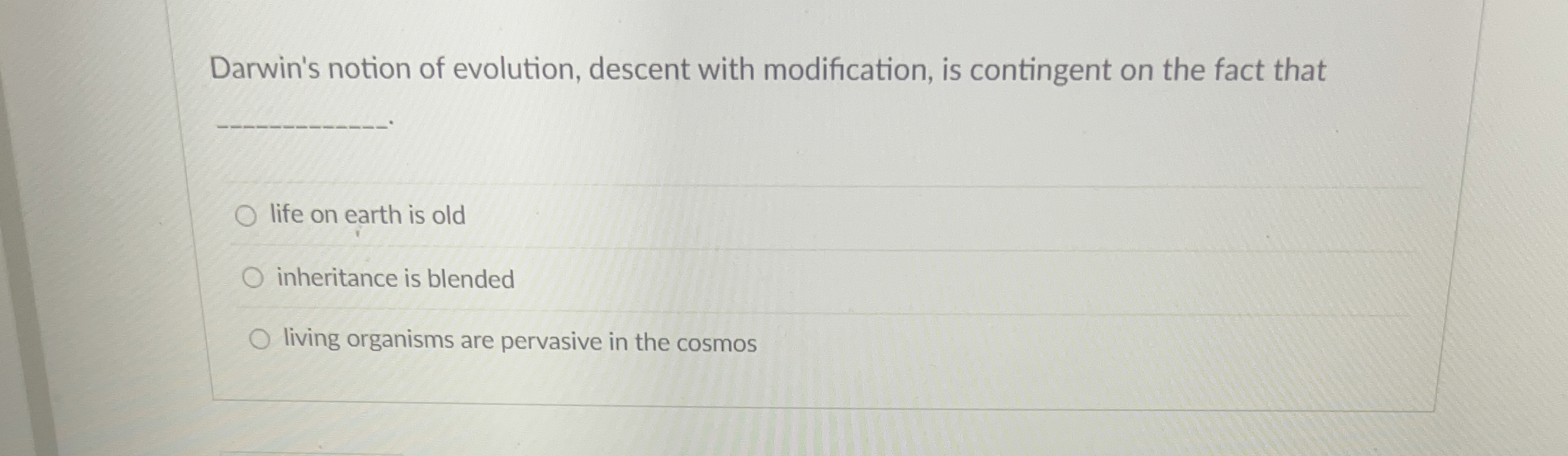 Solved Darwin's notion of evolution, descent with | Chegg.com