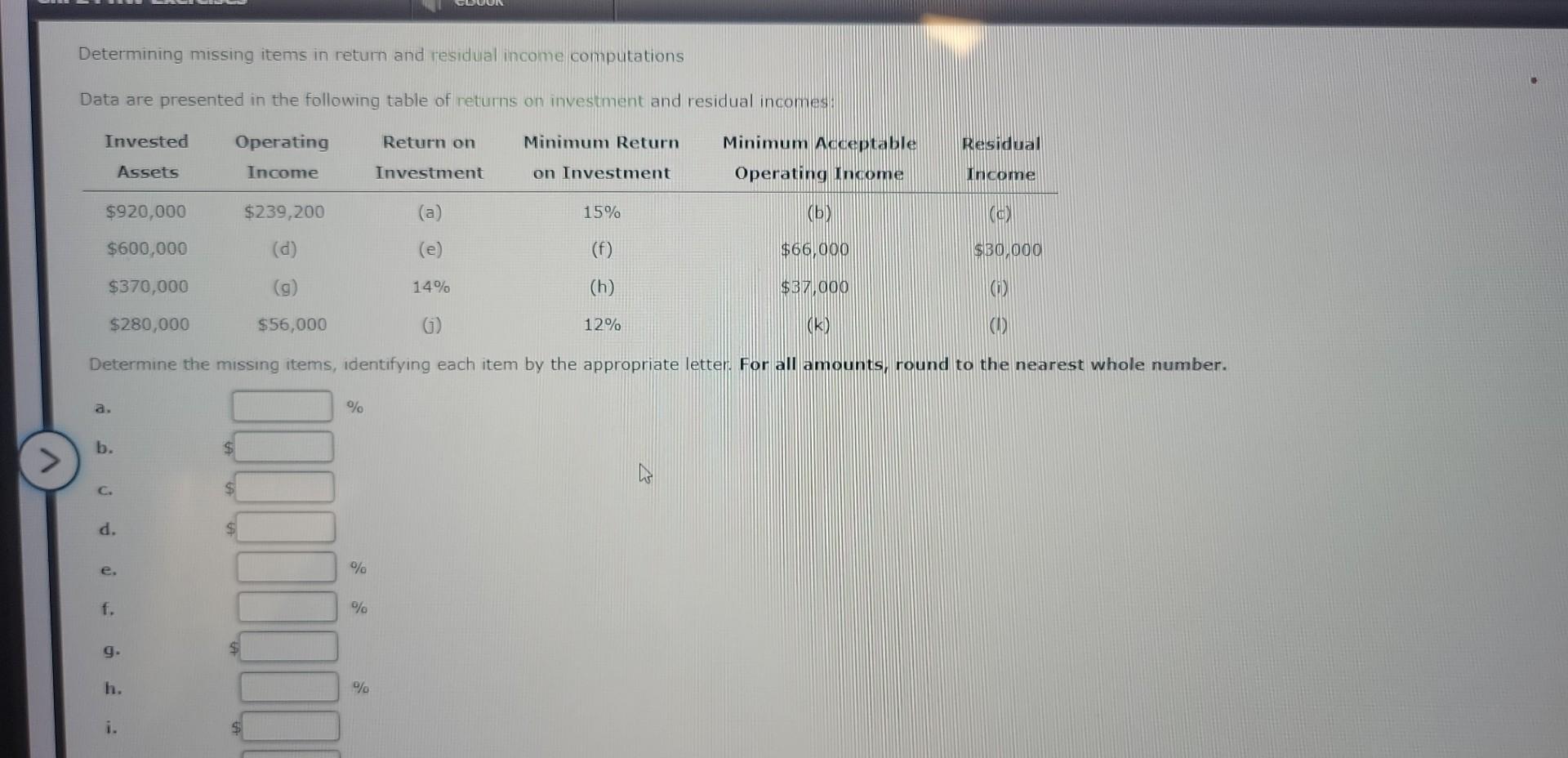 Solved Determining missing items in return and residual | Chegg.com