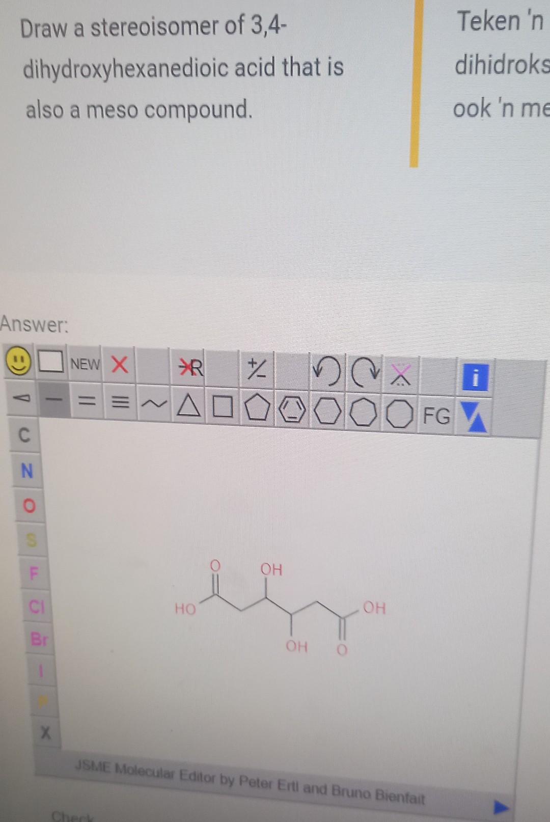 Solved Draw a stereoisomer of 3,4- dihydroxyhexanedioic | Chegg.com