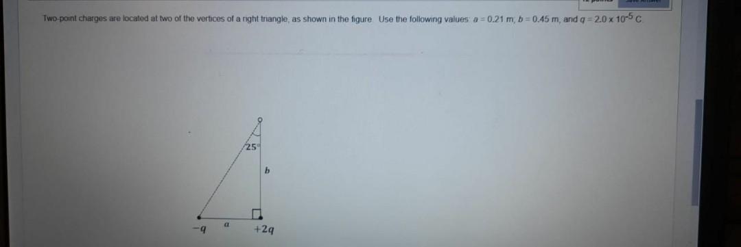 Solved Two-point charges are located at two of the vertices | Chegg.com